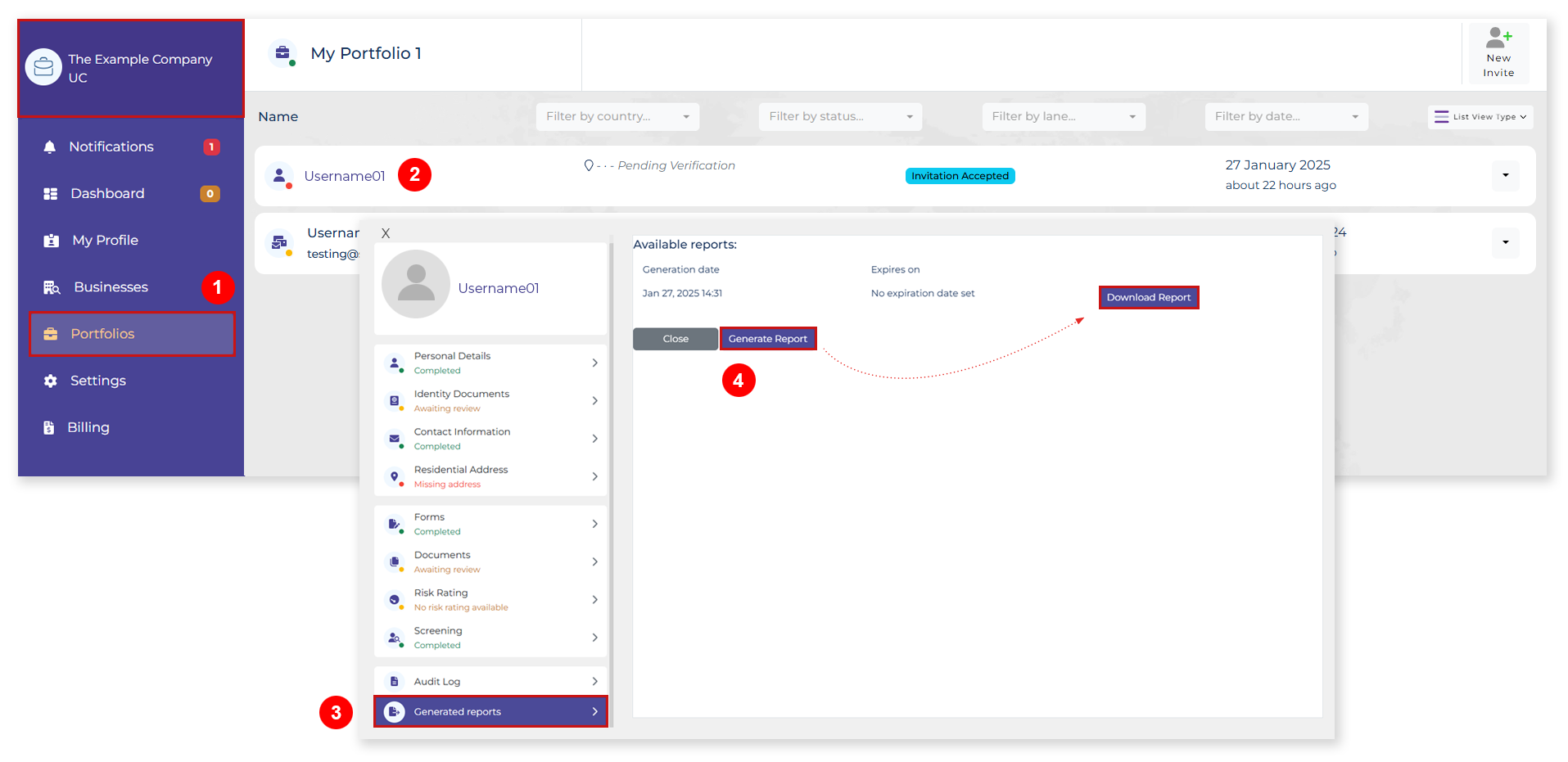 Download a user report – Simur