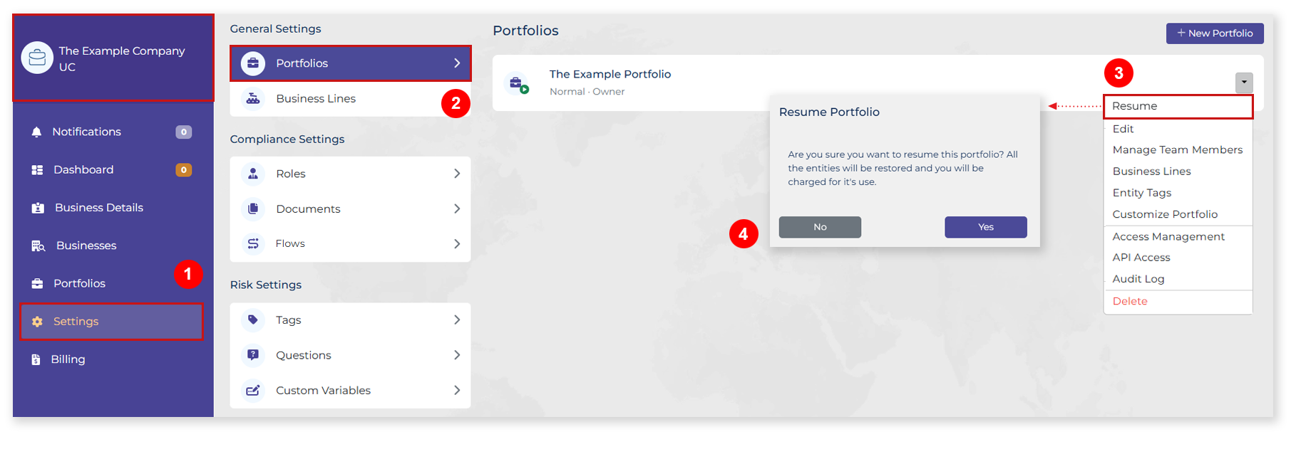 Pause a Portfolio – Simur