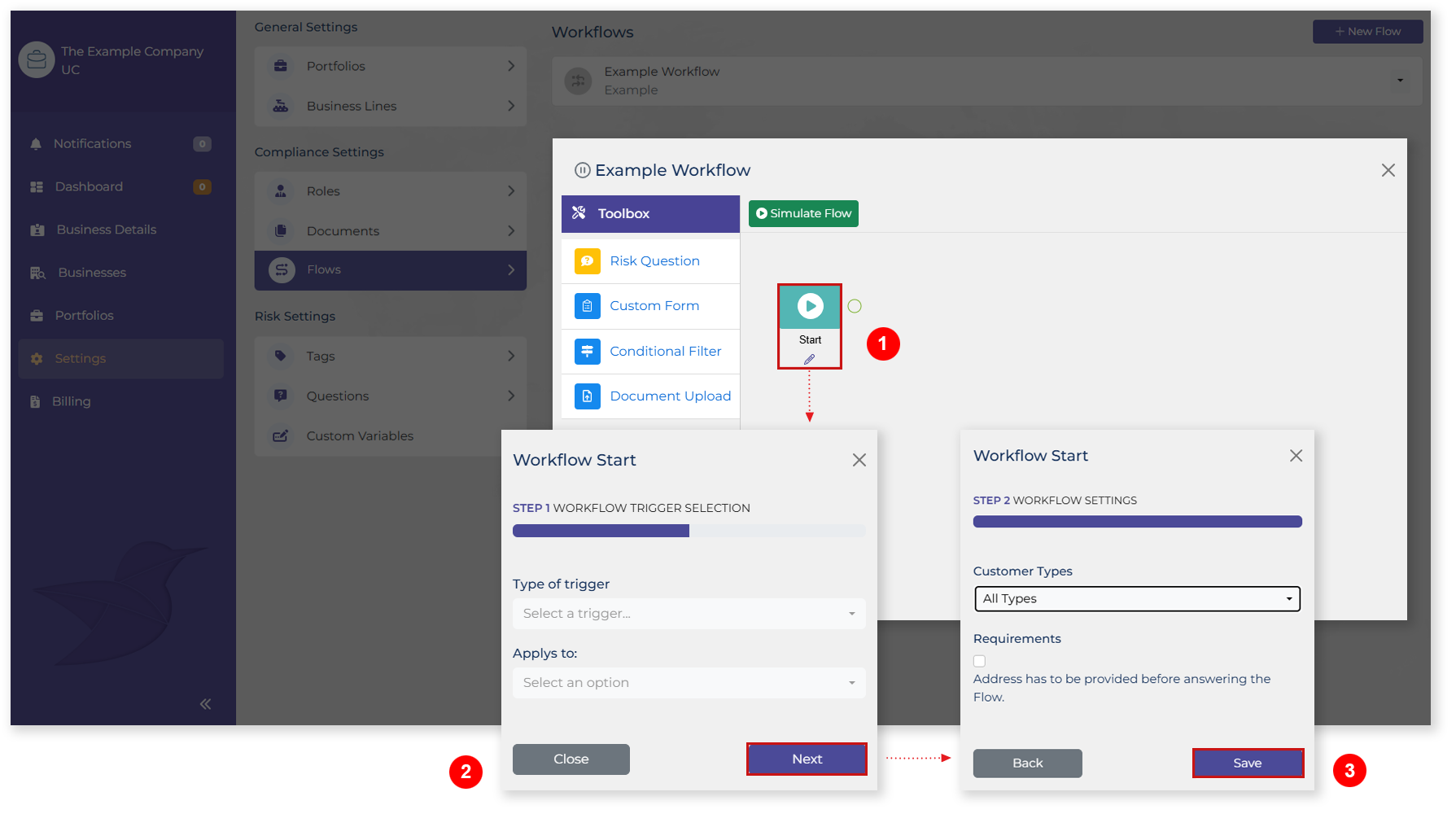 How to Start a Flow – Simur