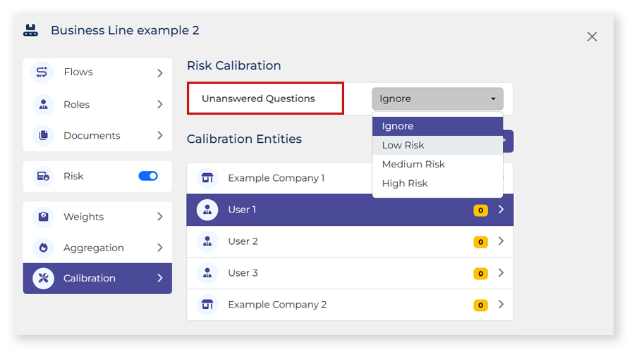 Aggregation and Calibration risk values – Simur